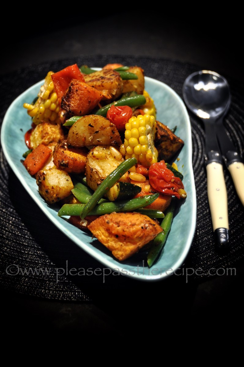 Cajun Spiced Roasted Vegetable Salad | Please Pass the Recipe