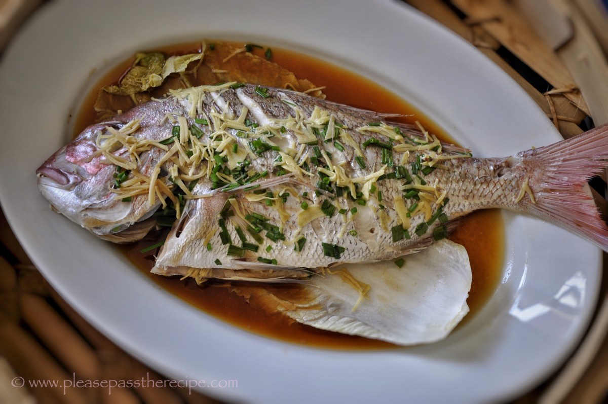 Steamed Baby Snapper with Ginger and Garlic Chives | Please Pass the Recipe