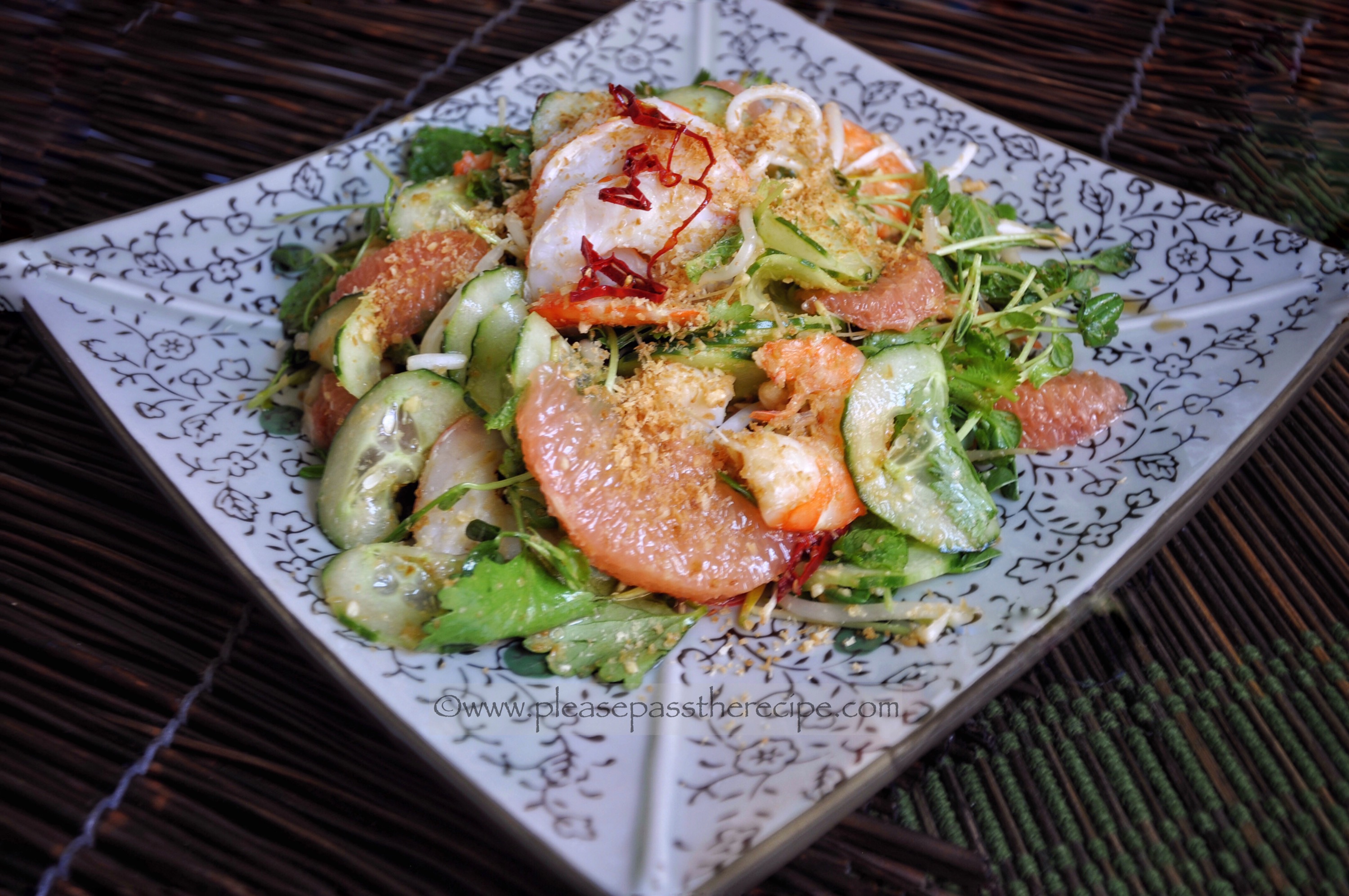 Prawn and Ruby Grapefruit Salad | Please Pass the Recipe